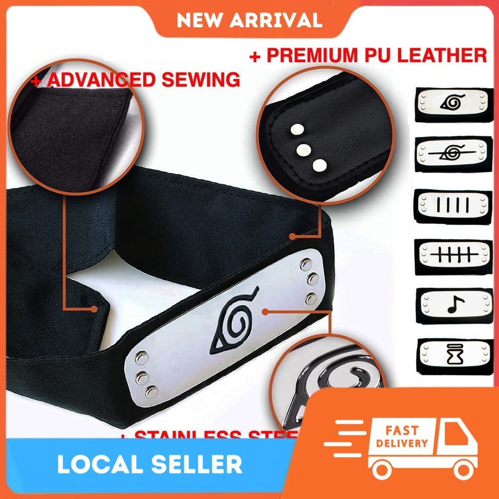 (STAINLESS STEEL) Akatsuki Barang Naruto Headband for kid Ikat Kepala ...