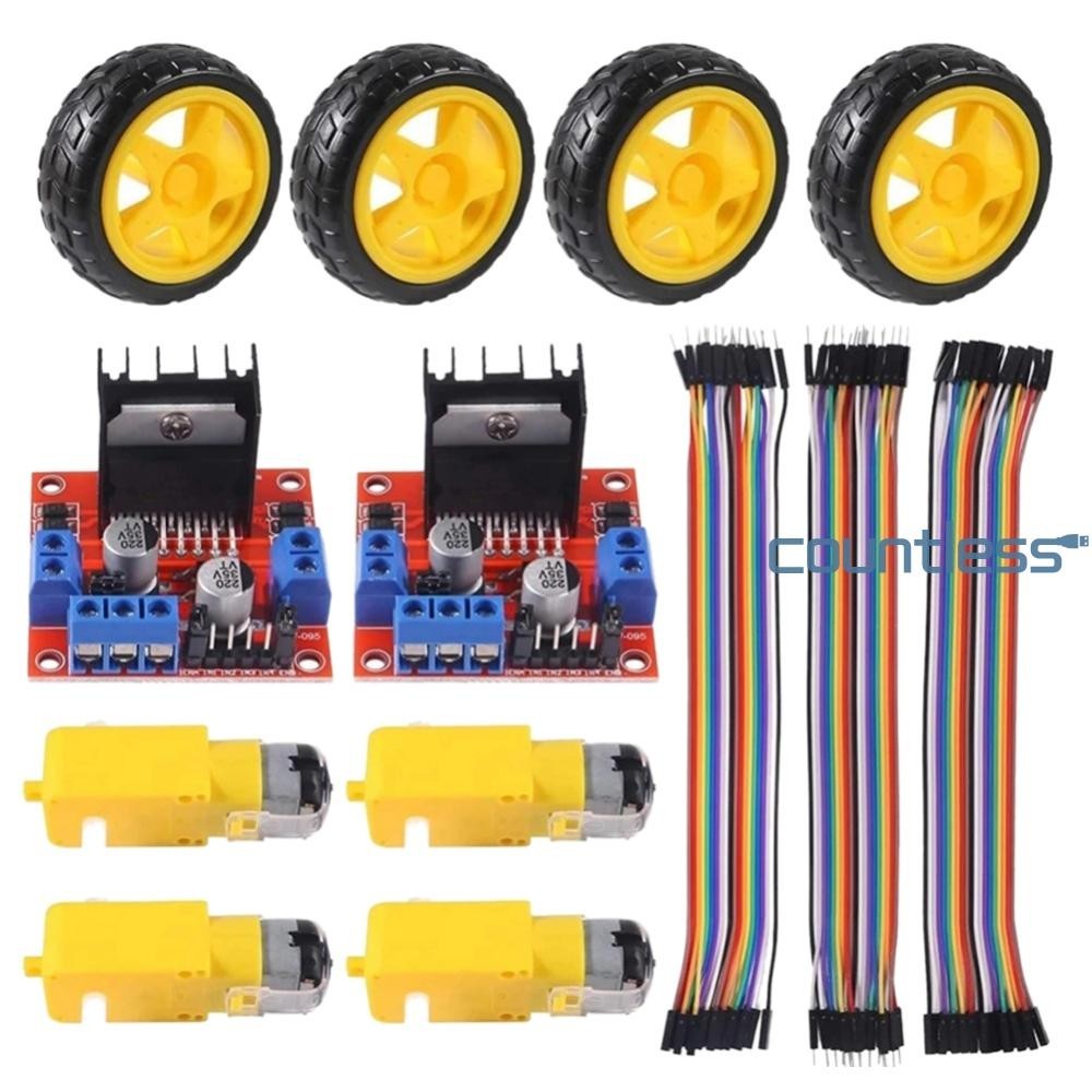Dual Shaft Gear Motor DC 3-6V Electric Motor with Plastic Car Wheel ...