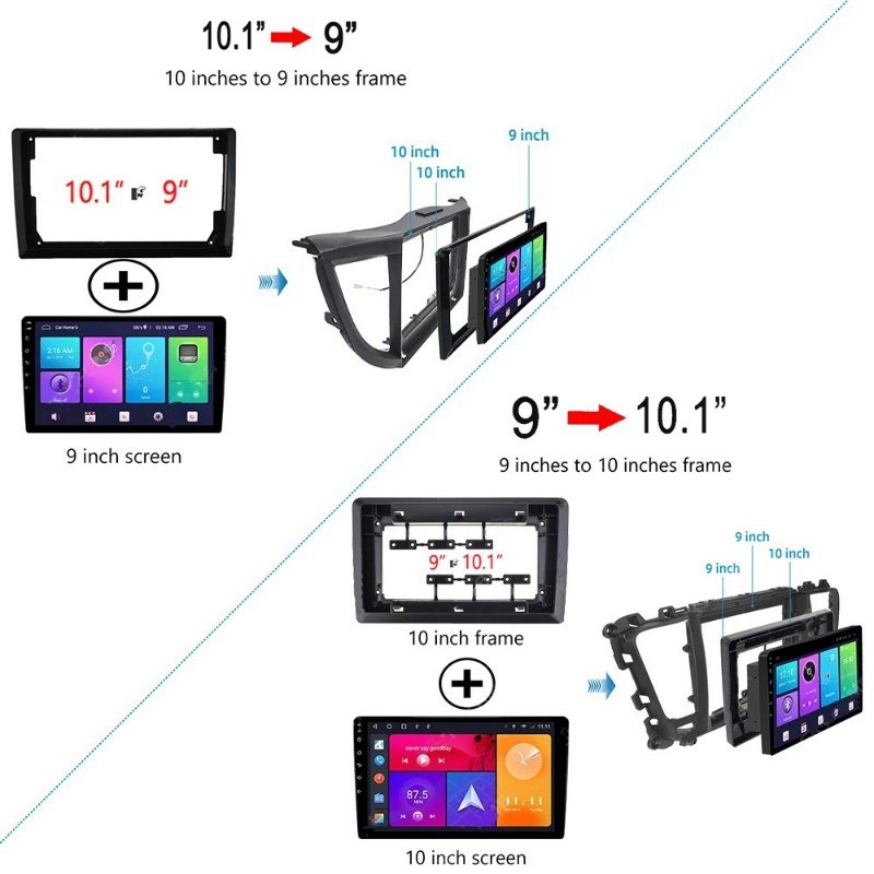 Evean Car Android Player Radio Casing Frame 9" & 10.1" Universal ...