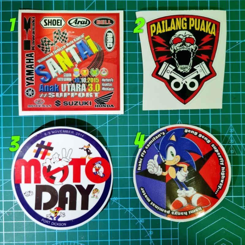 STICKER Motor Club Motoday Kakifly Superfly Printing REFLECTIVE PANTUL ...