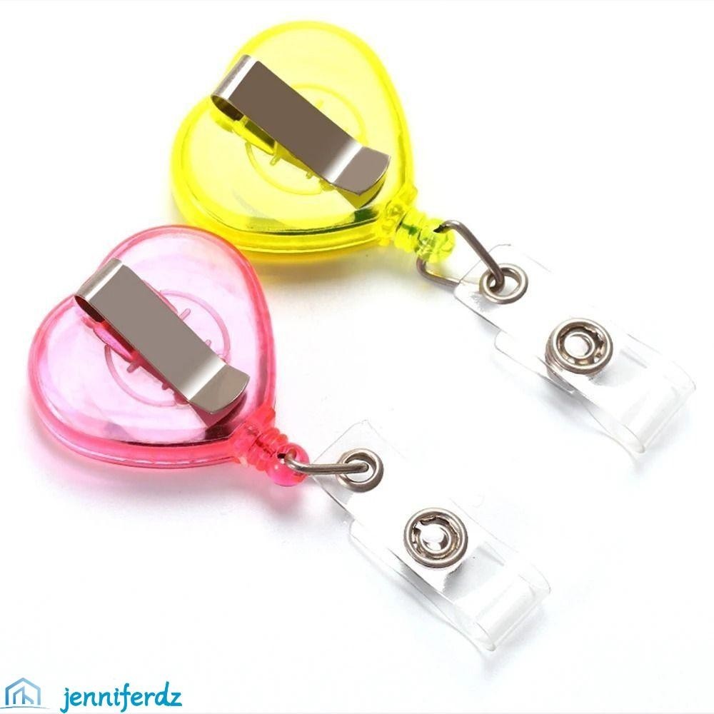 JENNIFERDZ 5pcs ID Card Clips, Scalable Plastic Retractable Badge Reel ...