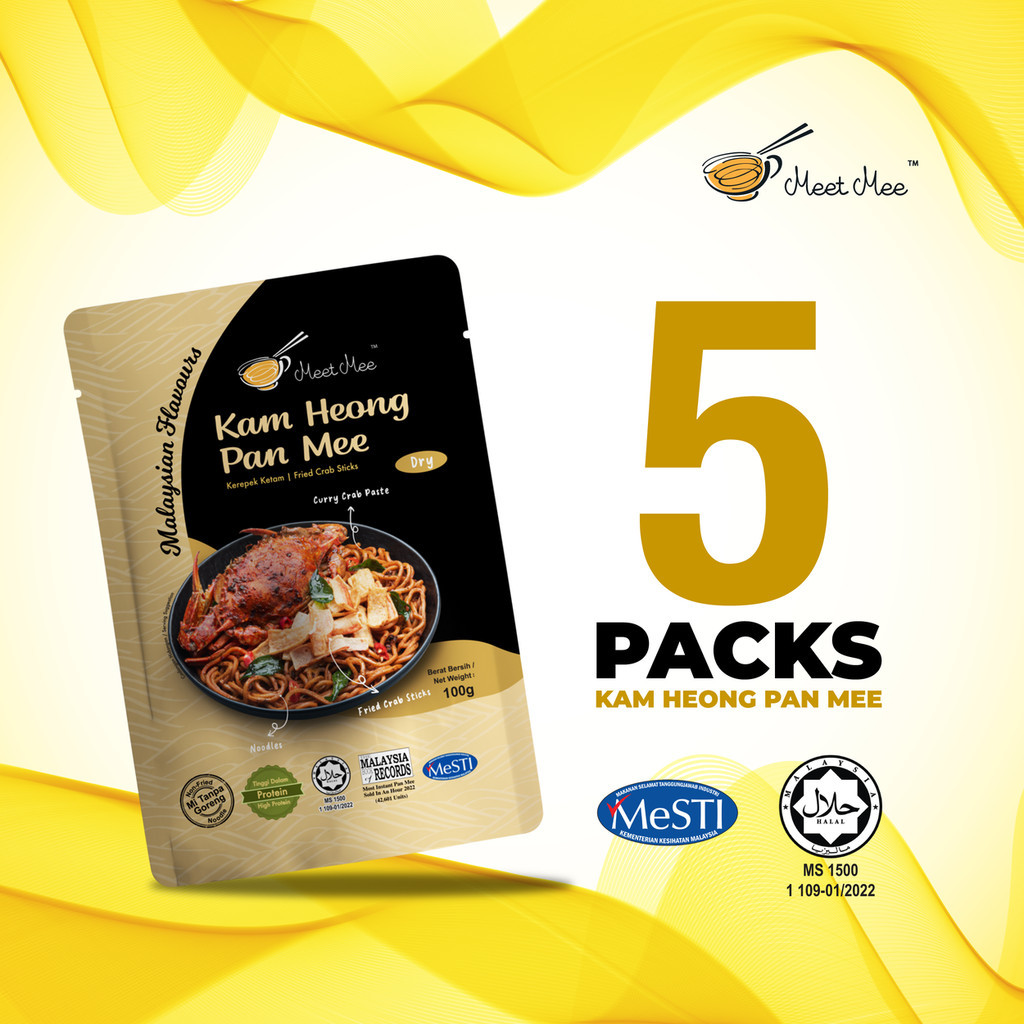 【HALAL Bundle KHN 5 in 1 】Dry Kam Heong Pan Mee (Fried Crab Sticks ...