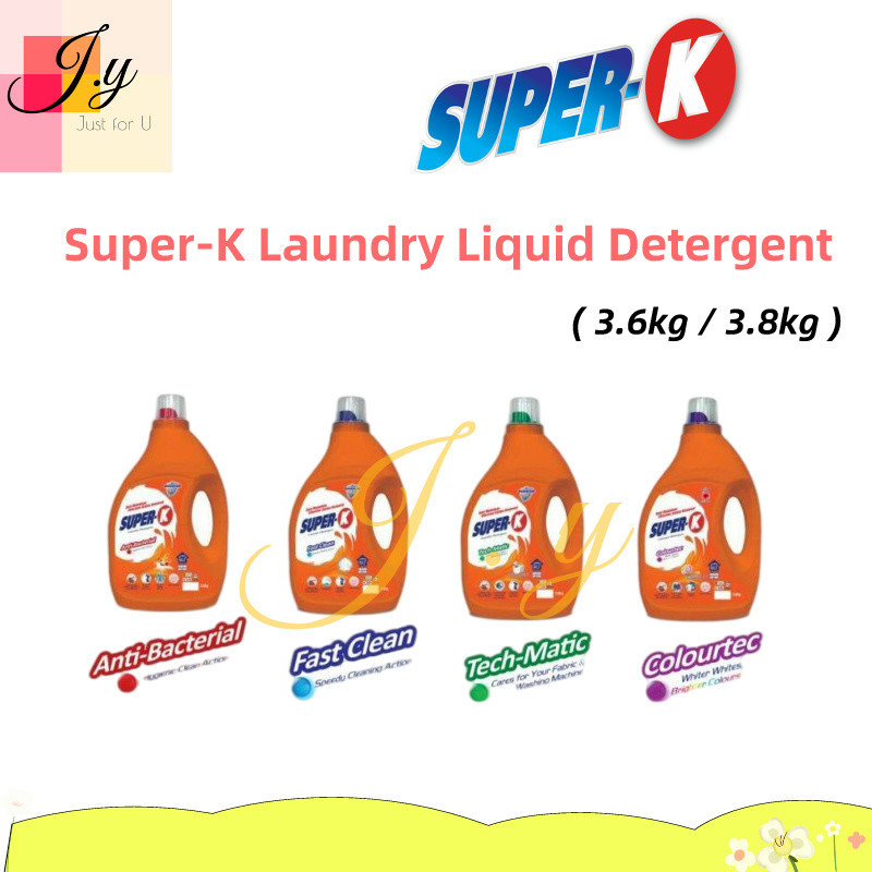 (LIVE) Super-K Laundry Liquid Detergent 3.6kg / 3.8kg Anti-Bacterial ...