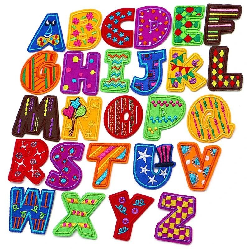 Fashion English Letters A-Z Icon Embroidered Applique For Clothing DIY ...