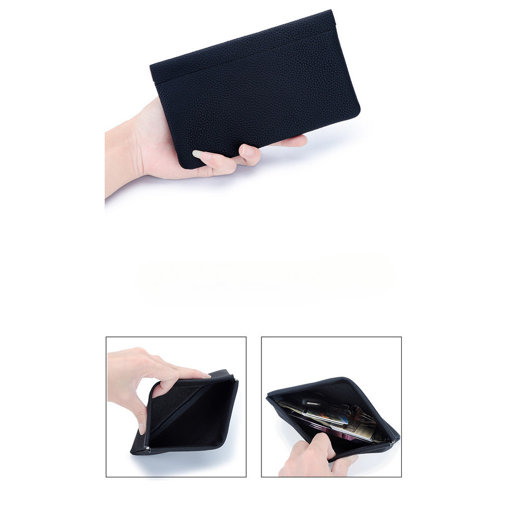 GENODERN Genuine Leather Automatic Closing Wallet Women's Long and ...