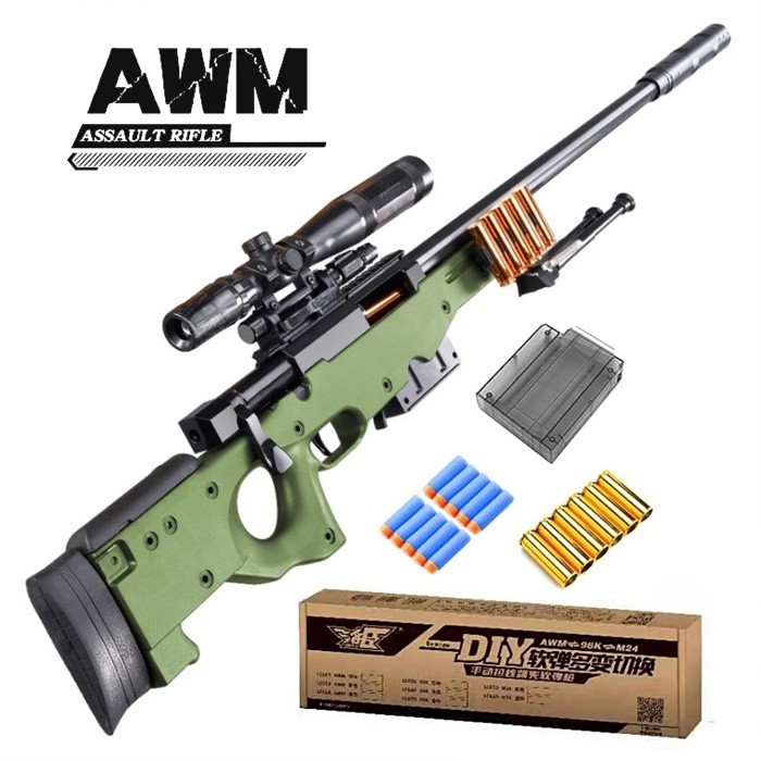 AWM Sniper Shell Ejection Soft Bullet Toy Gun/ Sniper Outdoor Sports ...