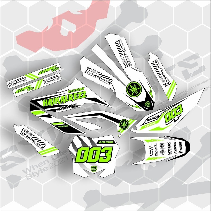 Decal/sticker wr155 -CRF150L /DTRACKER-klx BF-klx gordon Etc full body ...