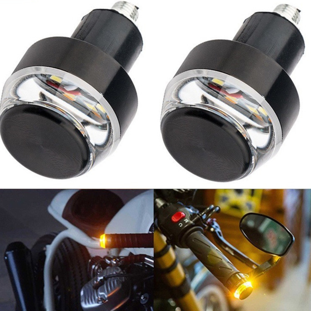 1-2pcs 12V Motorcycle LED Handlebar End Turn Signal Light Motor ...