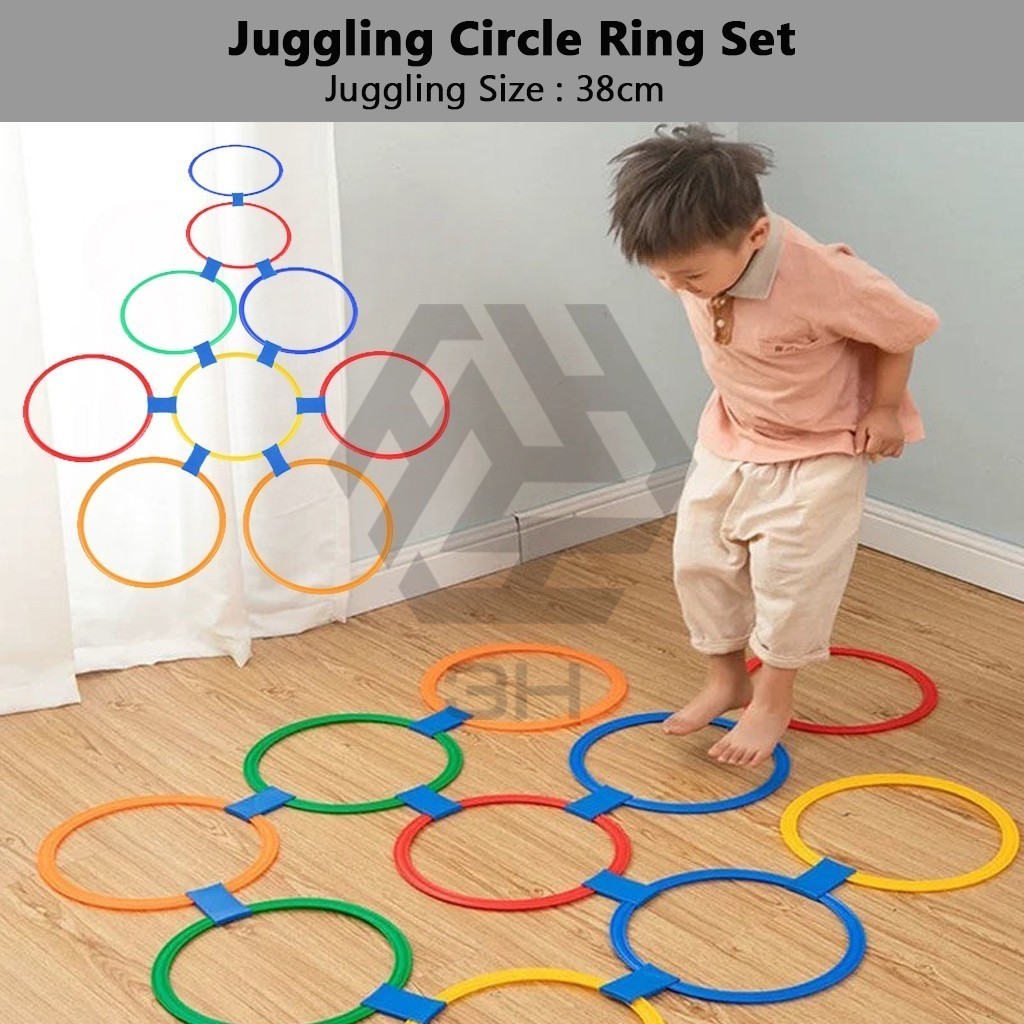 3H Fitness Juggling Ring Set of 10 Juggling Circle Jumping Ring Game ...
