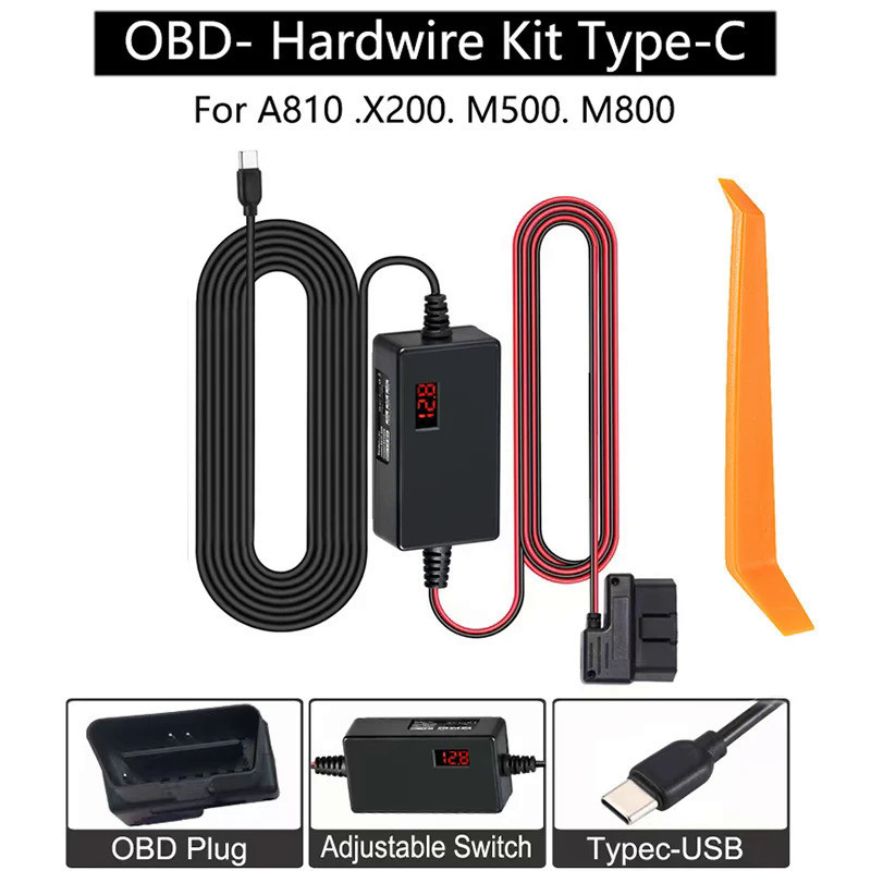 for 70mai A800S A500S S500 M300 A510 Dash Cam OBD Hardwire Kit Power ...