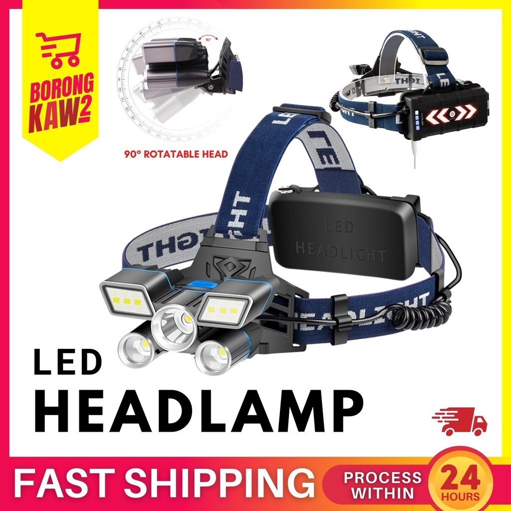888# LED Headlamp High Lumens Ultra Bright 21LED 9 Modes Headlight USB ...