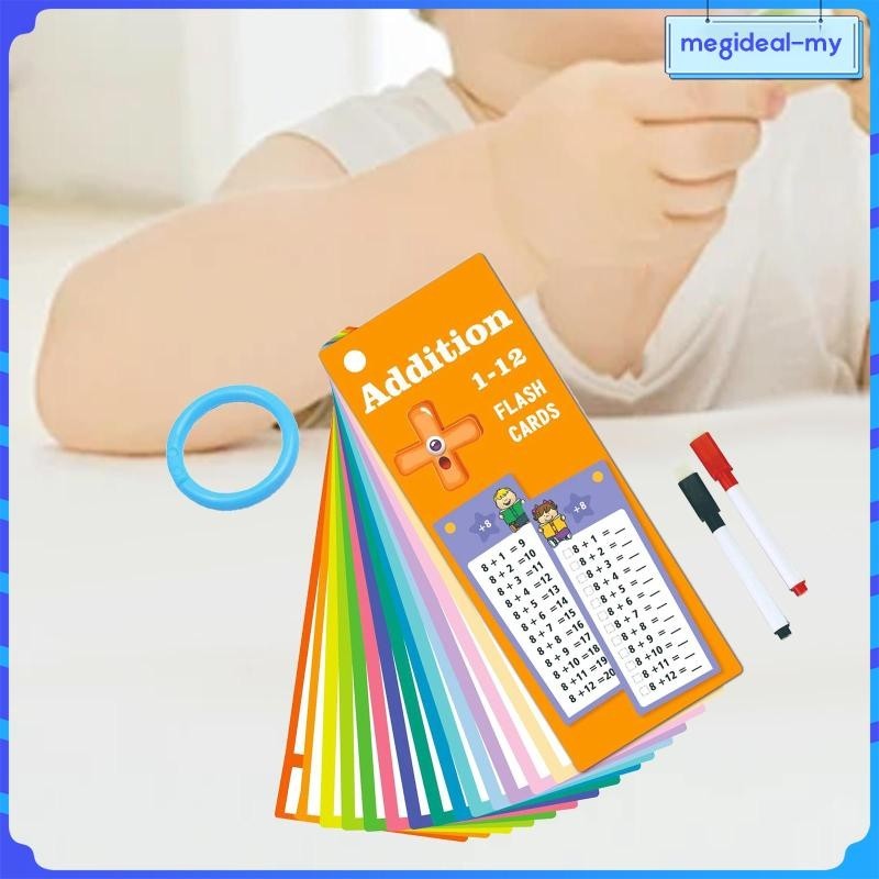 [MEGIDEALMY] Math Addition Flash Cards Teaching Aids with 2 Pens ...