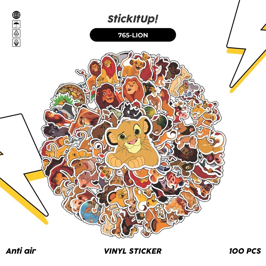 HP 100 Pcs Sticker Pack The Lion King Simba Cute Aesthetic Vinyl ...