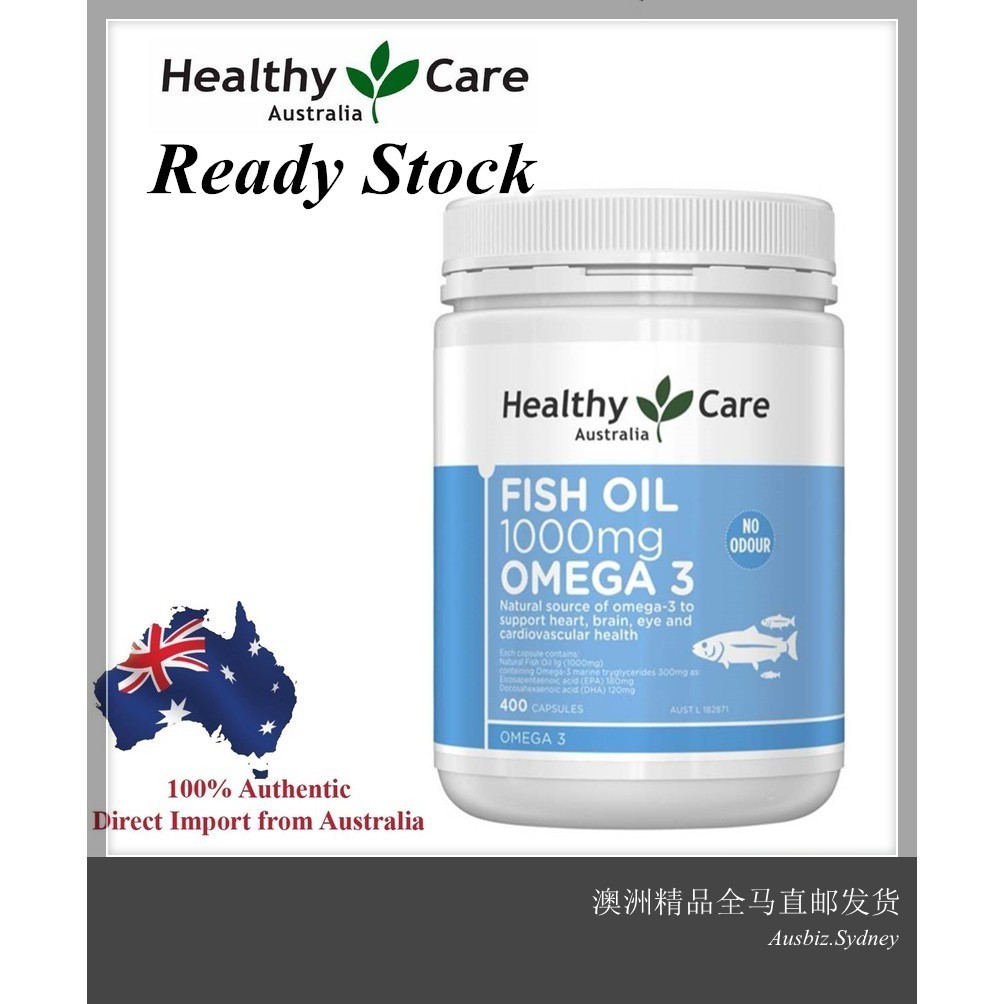 [Ready Stock EXP: 08/2027] Healthy Care Fish Oil 1000mg Omega 3 ( 400 ...