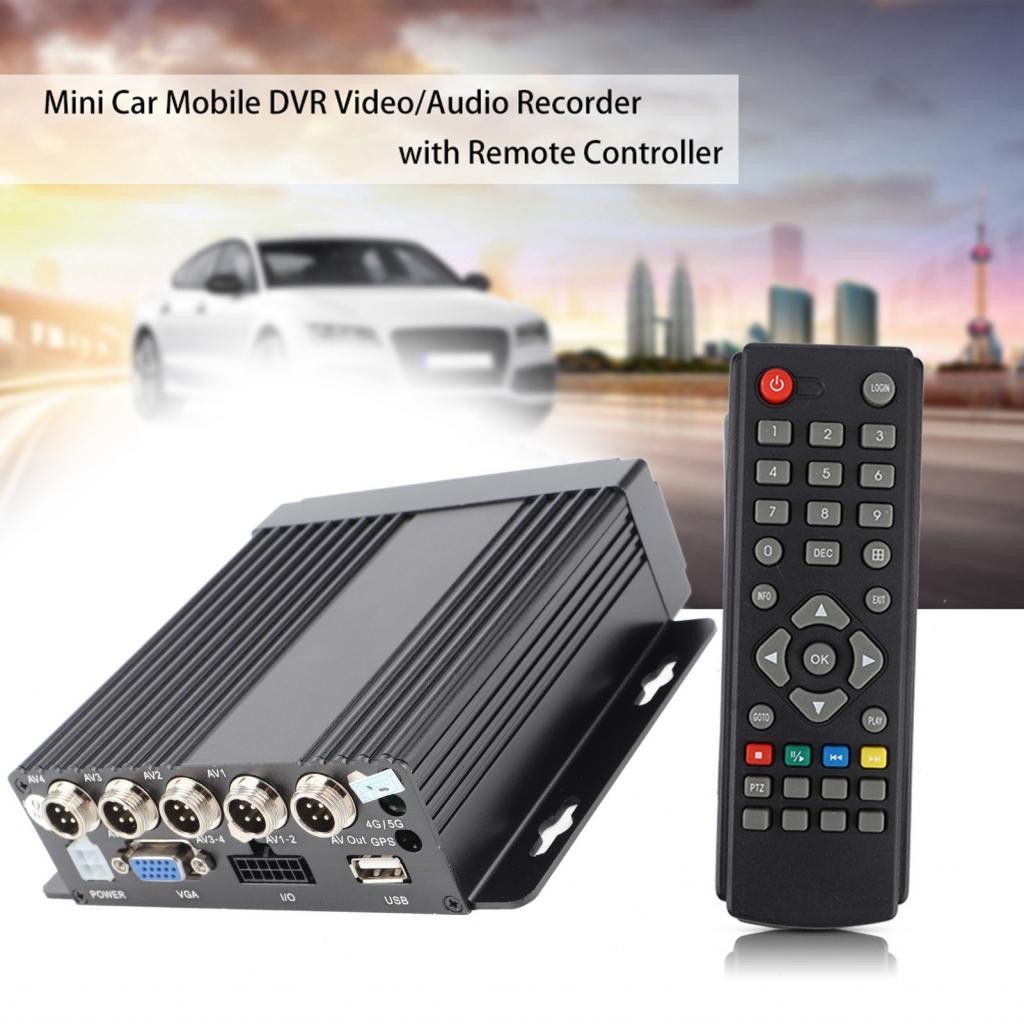 Ssrroo 4CH Mobile DVR Mini Realtime Car SD Video/Audio Recorder Input ...