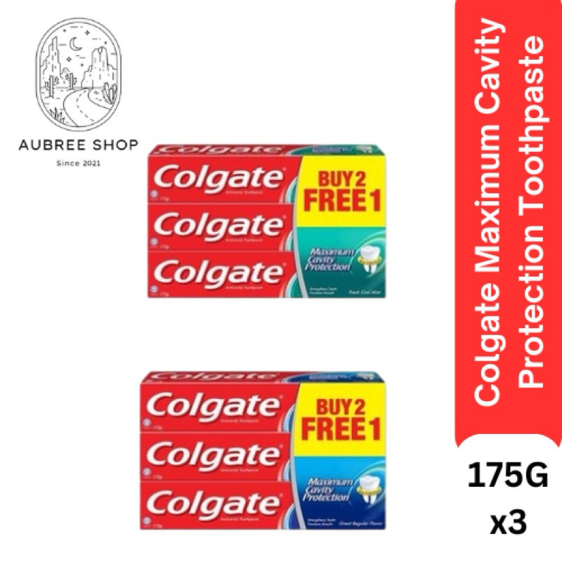 Colgate Maximum Cavity Protection Toothpaste 175G x 3's | Shopee Malaysia