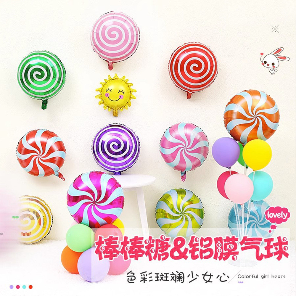 Kincir angin bulat 18 inci Lollipop belon hiasan ulang tahun majlis ...