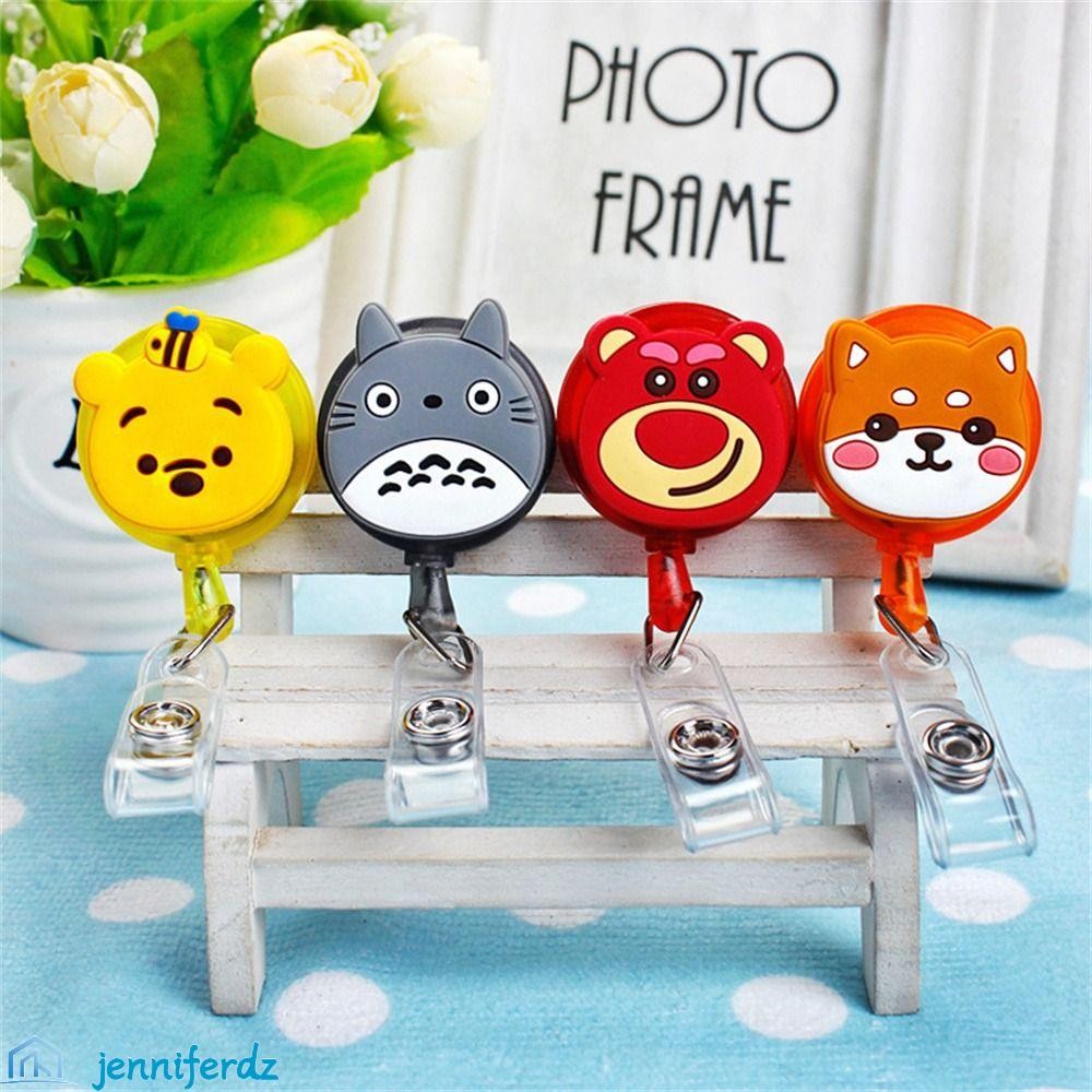 JENNIFERDZ Retractable Badge Reel Students Cute Card Holder Nurse ...