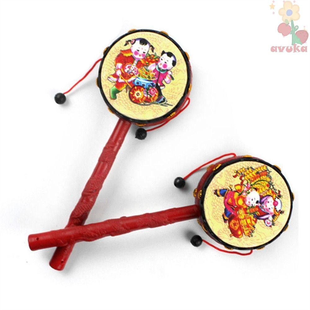 AVUKA Spin Rattle Drum, Traditional Style Chinese Monkey Drum ...