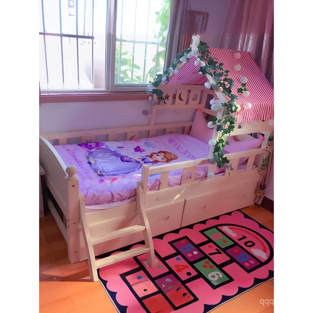 Solid Wood Children's Bed Girl Princess Fantasy Castle Bed Girl Tree ...