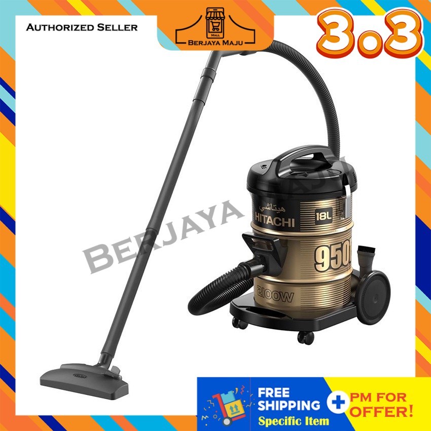 Hitachi 2100W Pail Can Barrel Vacuum Cleaner CV-950F BK (Black ...