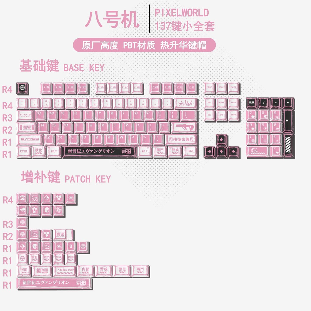 Comic No. 8 Machine Keycap PBT Sublimation Original Factory Highly ...