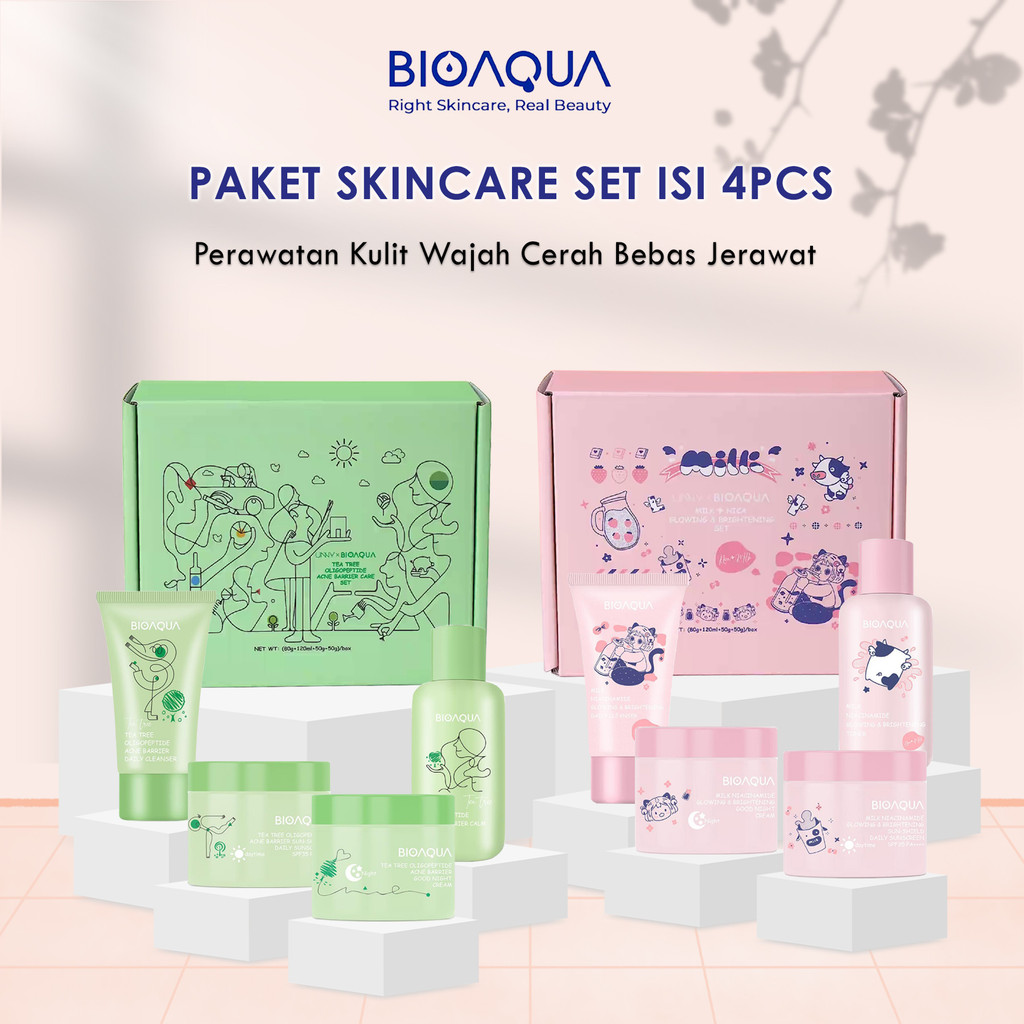 BIOAQUA Skincare Set Milk Niacinamide Glowing Brightening Set - Tea ...