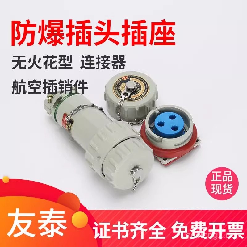 Single Phase Three-Pole Explosion-Proof Plug Socket 3-Hole No Spark ...