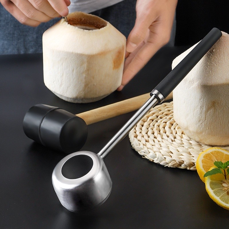 Coconuts Opening Tool Young & Mature With Hammer Coconuts Shell Opening ...