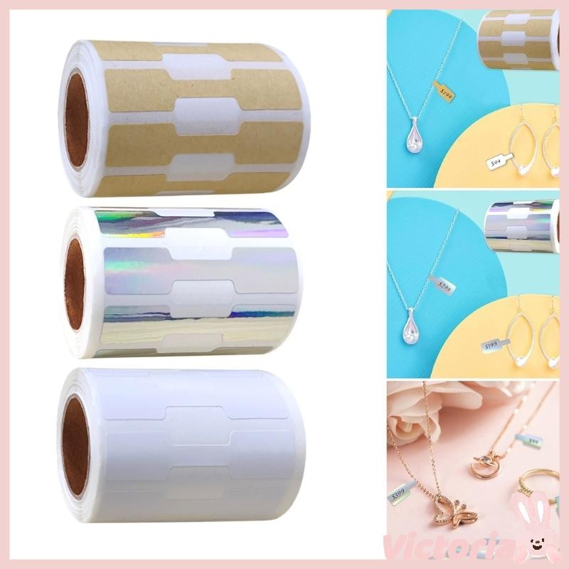 VIC Pack of 500 Jewelry Sticker Labels Kraft Paper Earrings ...