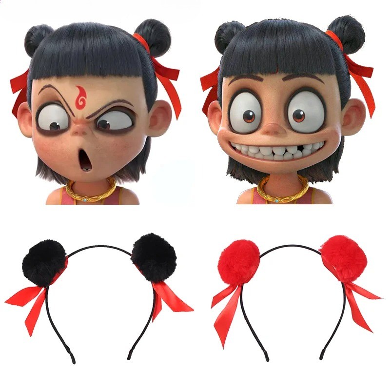 Nezha Ball Head Headband Cute Children's Headband COS Nezha Hair ...