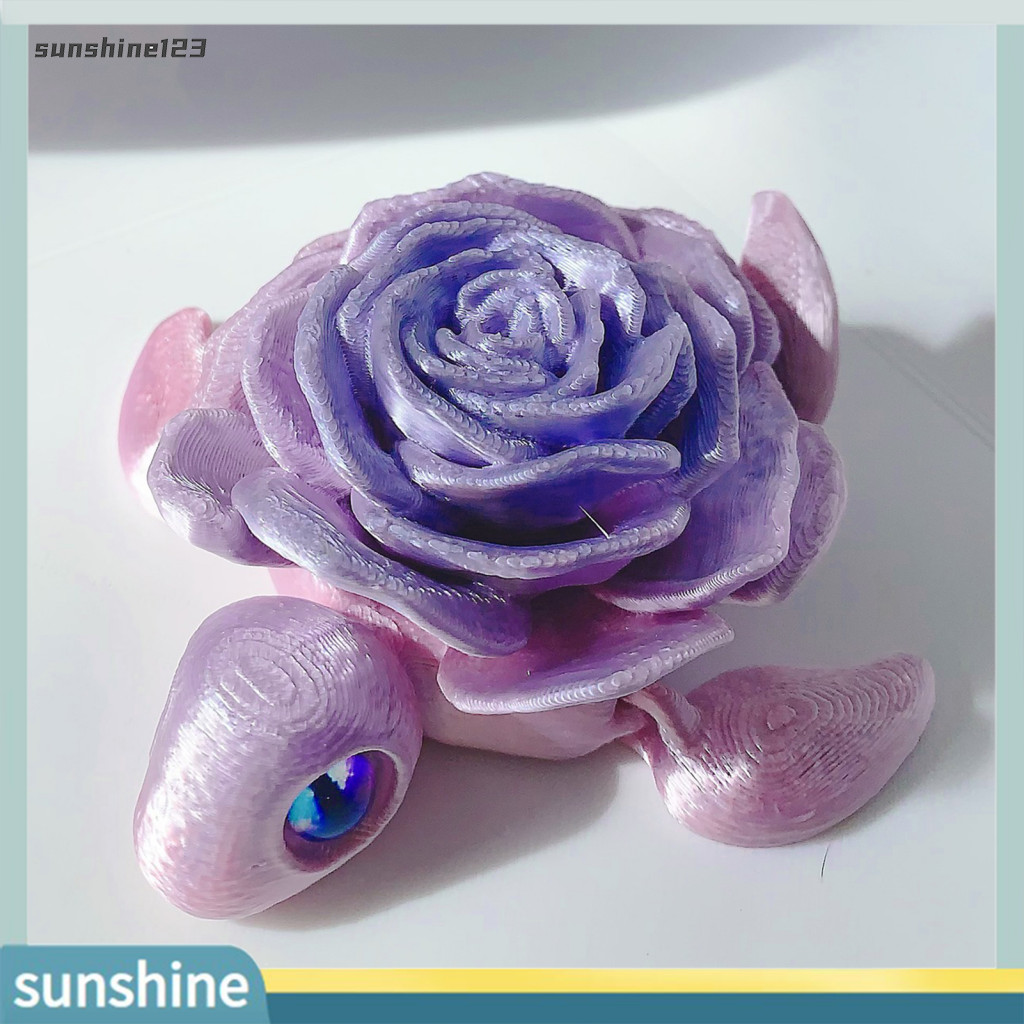 Anxiety Relief Rose Turtle Bendable Turtle Figurine Articulated Sea ...