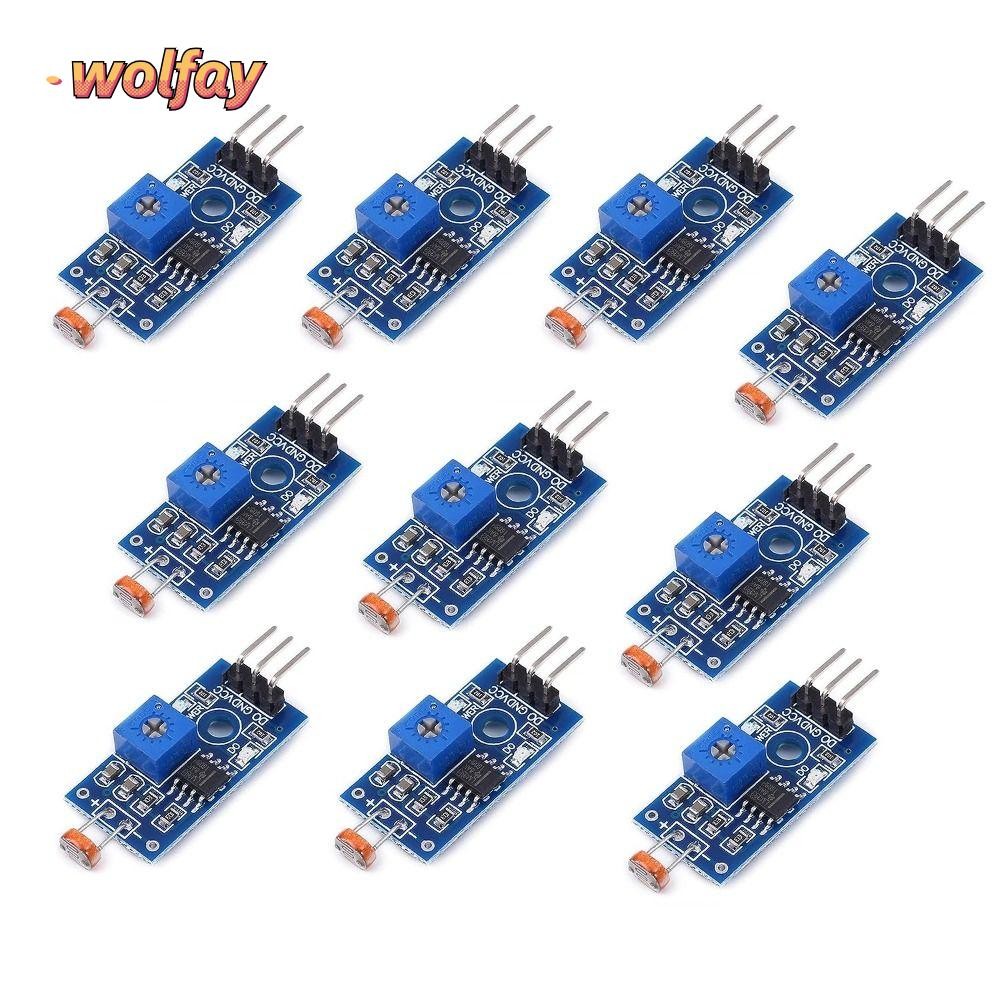 WOLFAY 10PCS Photosensitive Sensor Module, 5MM LDR 3 Pins Light Dependent Resistor, Sensor ...