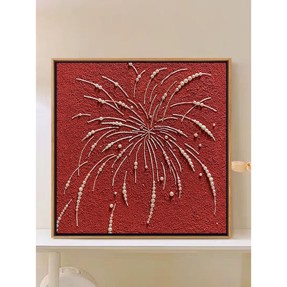 Bunga Api Lukisan Tekstur 3D Mutiara Lukisan Minyak Digital DIY Hiasan ...