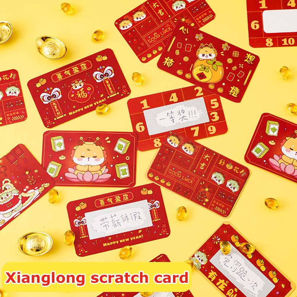 New Year Scratch Card Reward Card Diy Handwritten Fun Wish Card Scratch ...