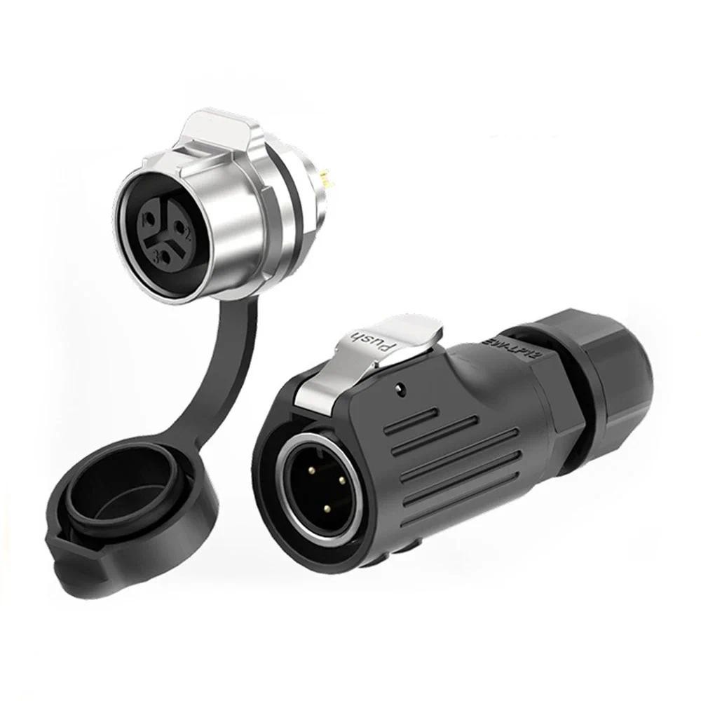 EW-LP12 Soldering Power Aviation Connector IP68 M12 2 3 4 5 6 7 8 Pin ...