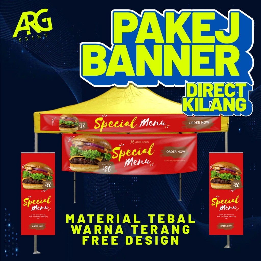 Malaysia Collection Pakej Banner Bunting Khemah Peniaga | Shopee Malaysia