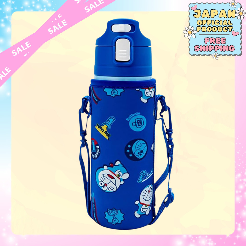 Sanrio DORAEMON Water Bottle 470ml Stainless Steel with One-Touch ...