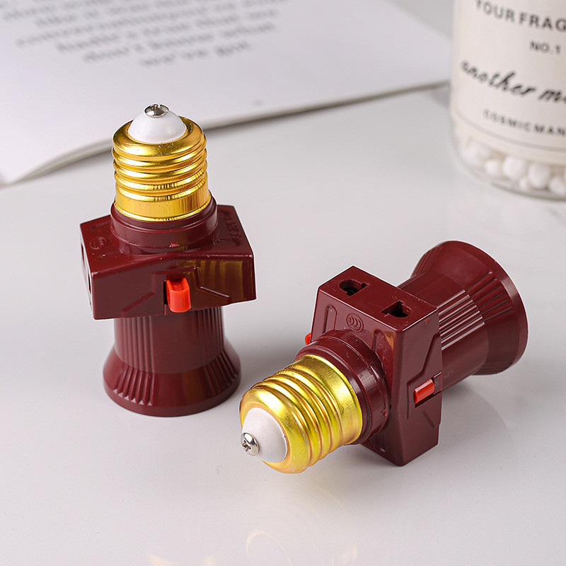 E27 Lamp Base 111V- 240V Screw Bulb Holder Convert To With Switch Lamp ...