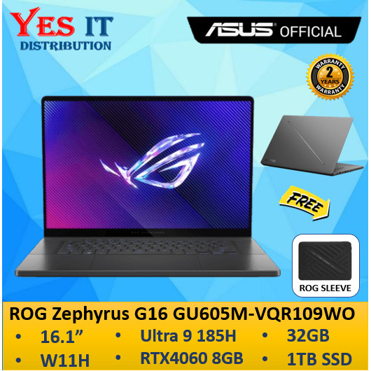 ASUS ROG Zephyrus G16 GU605M-VQR109WO / GU605M-VQR182WO (INTEL Ultra 9 ...