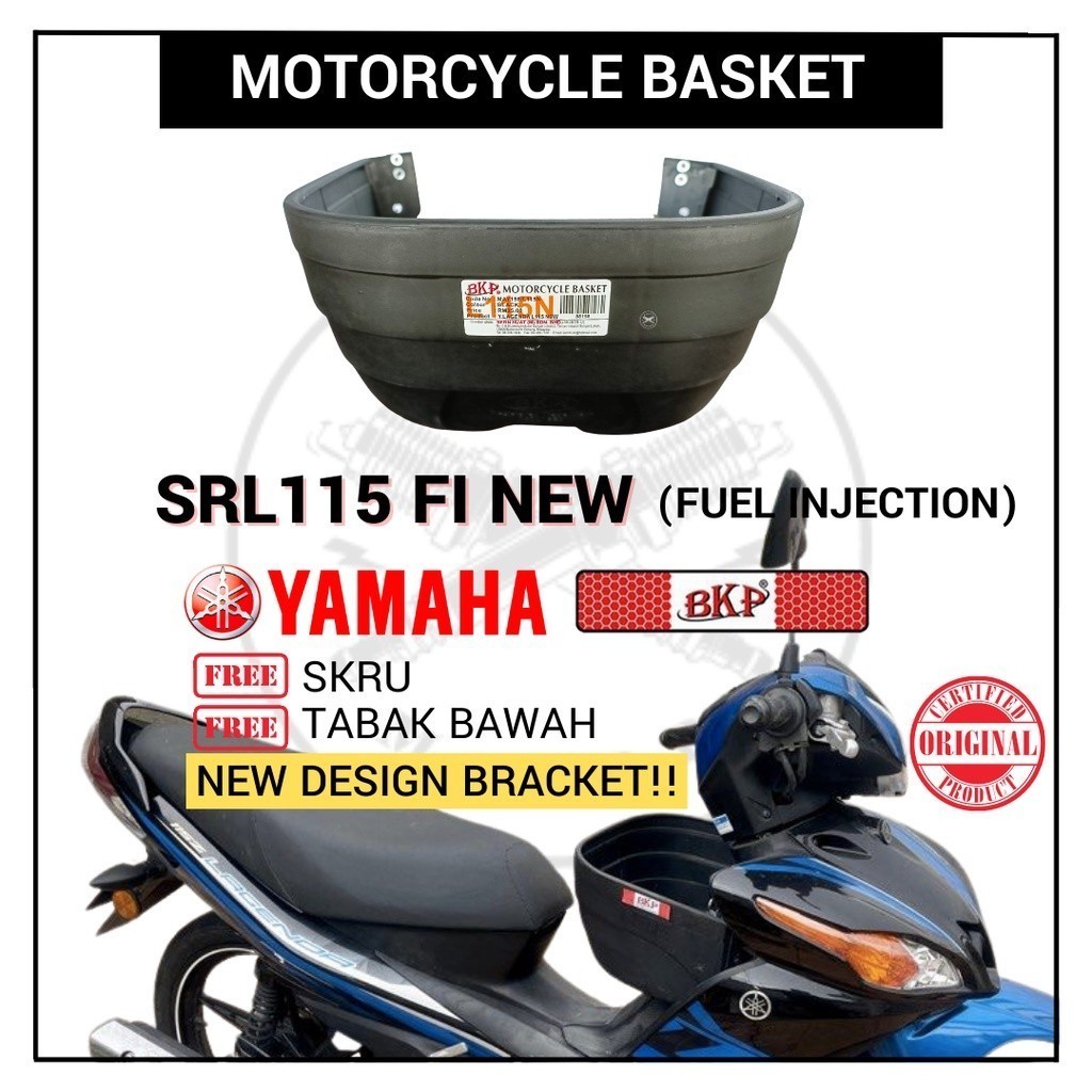 𝗙𝗥𝗘𝗘 𝗦𝗞𝗥𝗨 BKP BASKET YAMAHA SRL115 Fi NEW Plastik Pvc Motor Bakul Raga SRL115FI LAGENDA SRL 115 ...