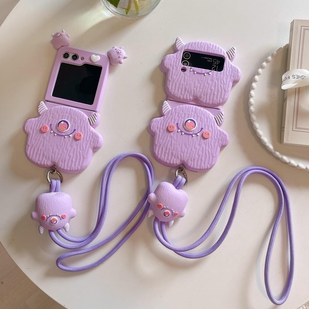 Soft Silicone Mobile Phone Cases Creative 3d Cute Purple Monster