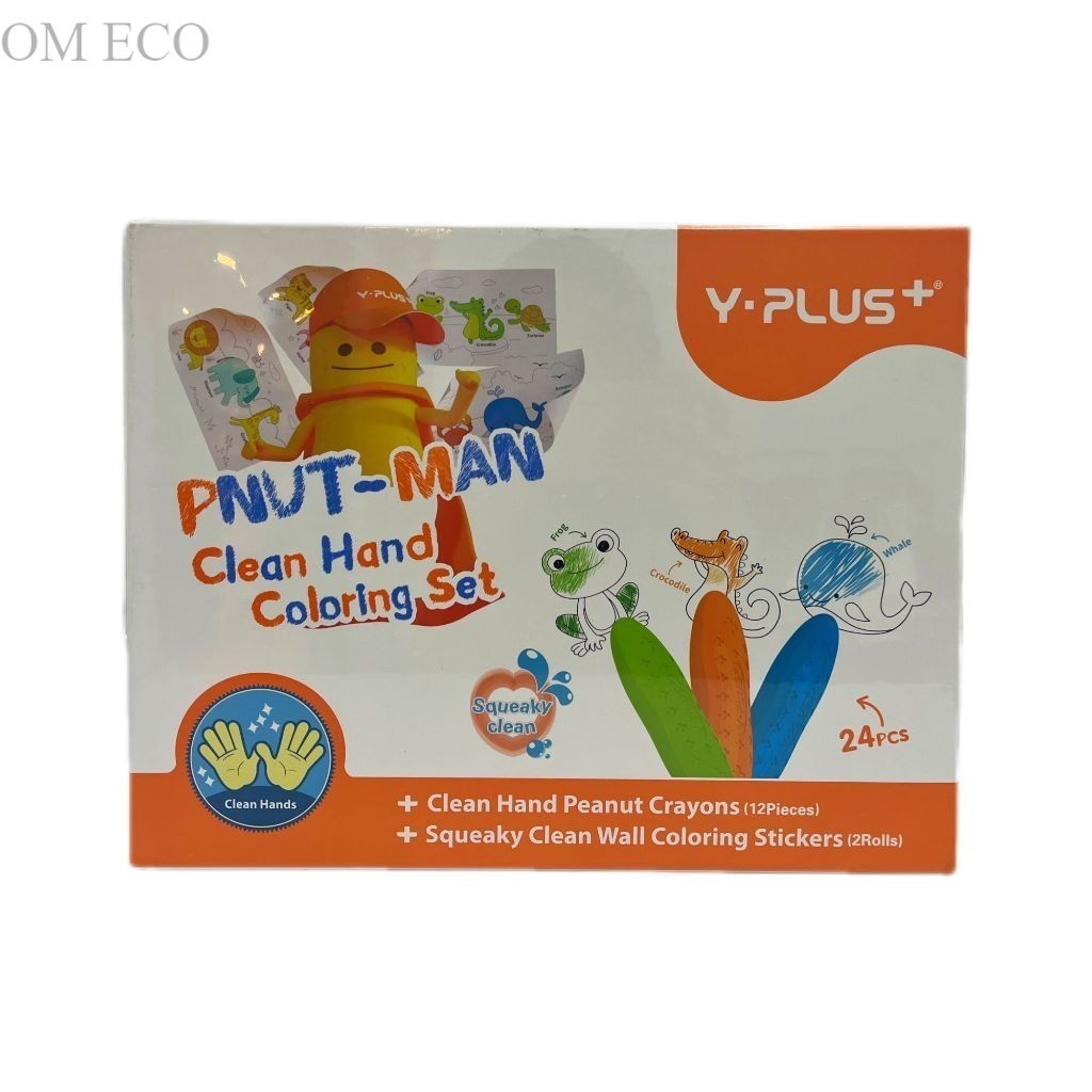 YPLUS PEANUT CRAYONS 24C+2SETS 30*300CM WALL COLORING STICKERS CP201700 ...