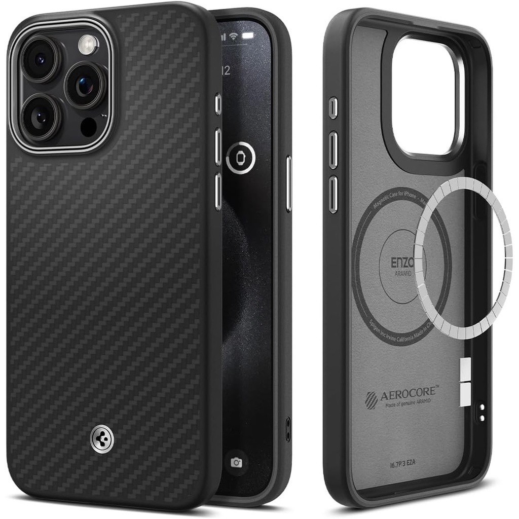Spigen Magnetic Enzo Aramid Direka untuk Sarung iPhone 15 Pro ...