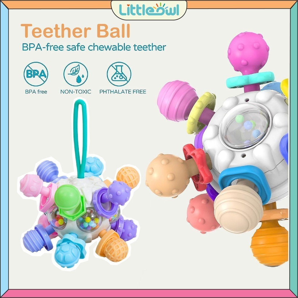 Teether Baby Rattle Manhattan Ball Newborn Baby Rattling Tooth Mainan ...