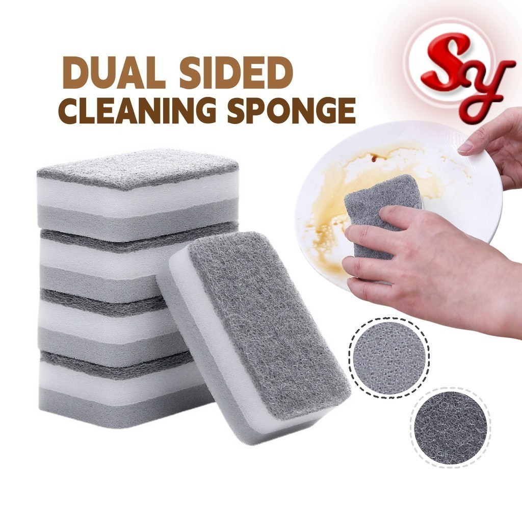 Dual Sided Multipurpose Dishwashing Sponges Three Layered Strong ...