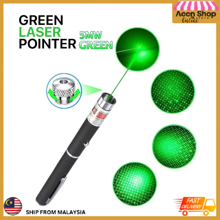 AEEN SHOP Green Laser Pointer Pen 5mW Laser High Power 532n Tactical ...