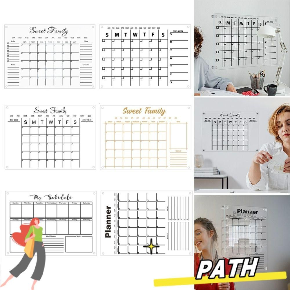 PA-HOME Monthly Calendar, Acrylic Rewritable Whiteboard, High-quality ...