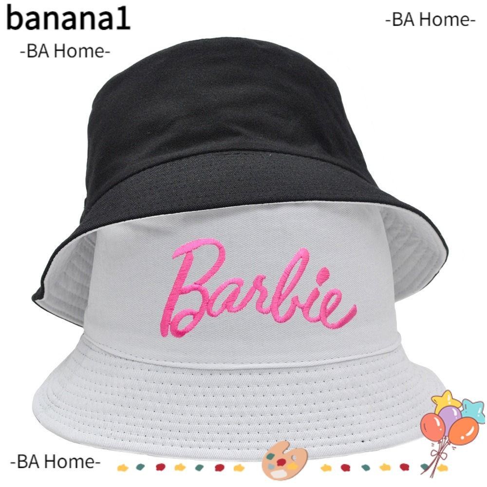 BA Buckets Hat, Casual Embroidery Letter Barbie Fisherman Hat, Colorful ...