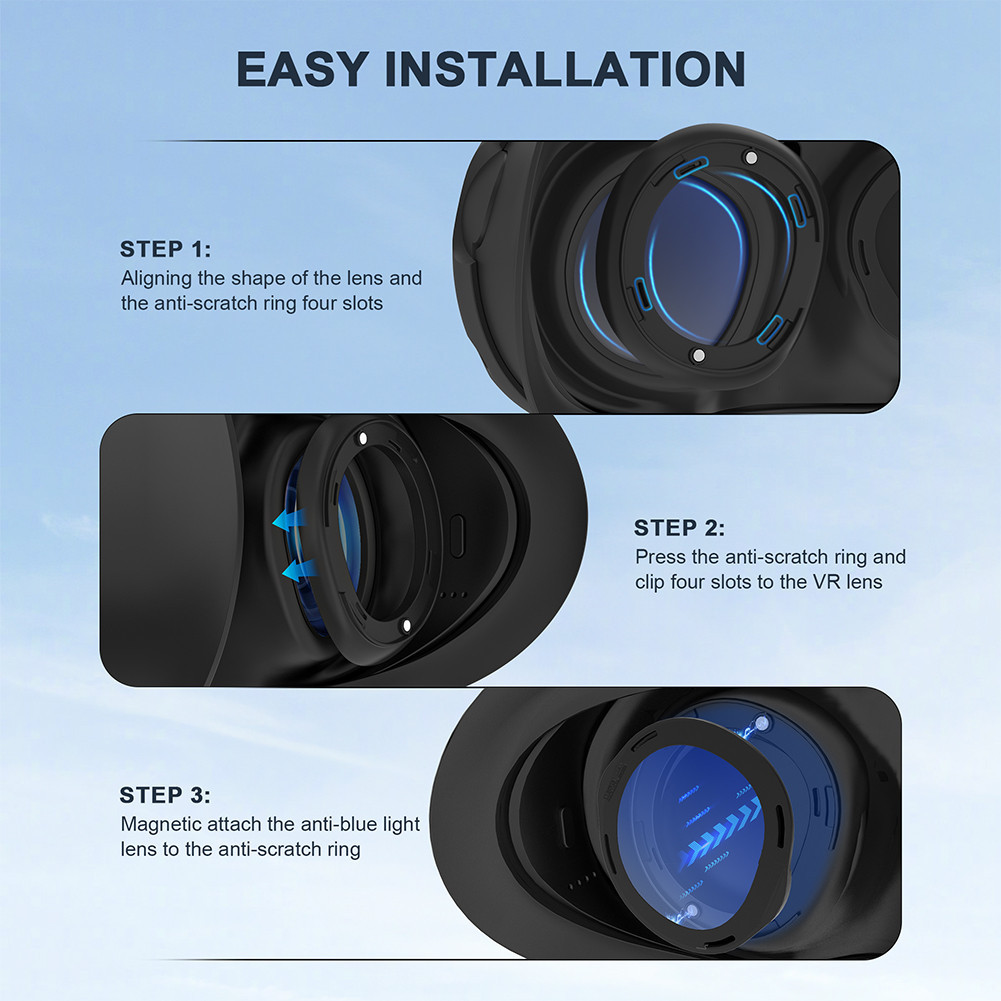 Magnetic Lens Protection Frames and Blue Light-Blocking Lenses VR Lens ...